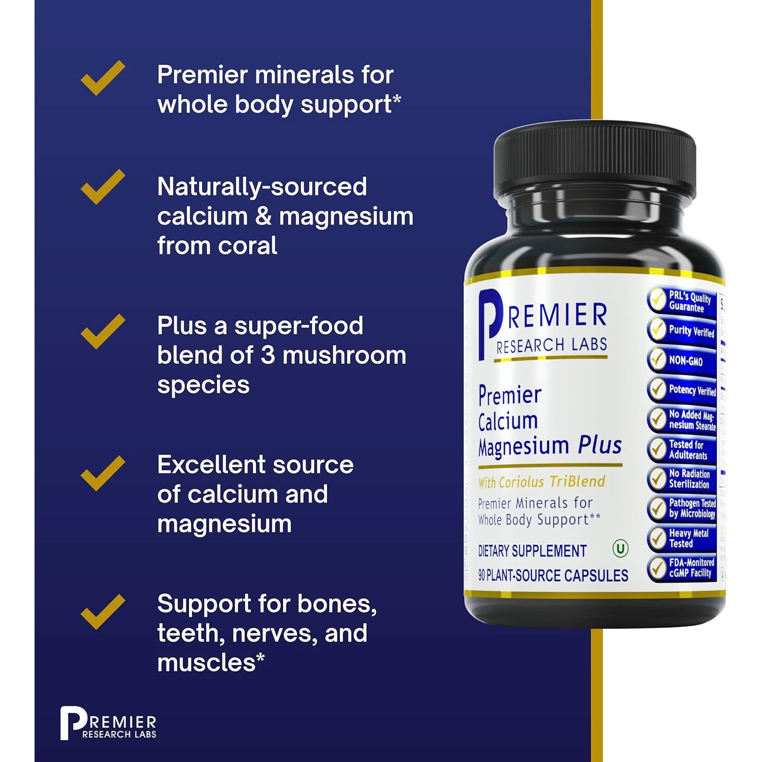 Premier Research Labs Calcium Magnesium Plus 90ct – KimiKim Organics