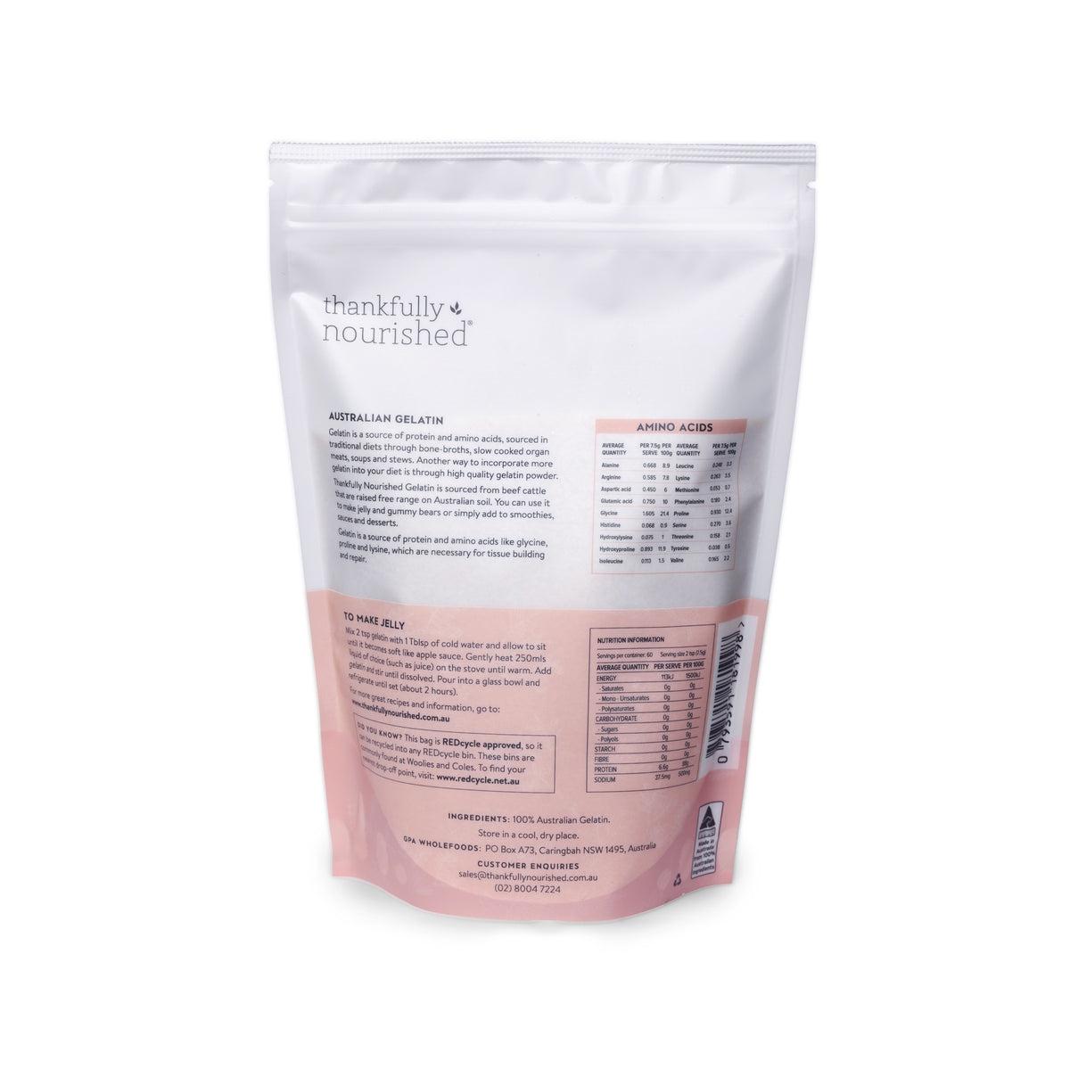 Thankfully Nourished Grass Fed Australian Gelatin 400gr – KimiKim Organics