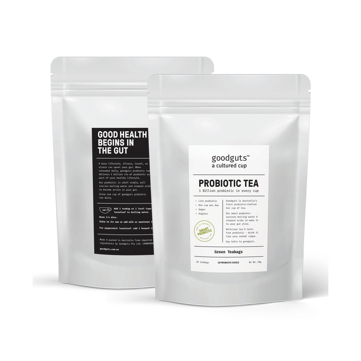 GoodGuts Organic Probiotic Green Tea - 28 bags – KimiKim Organics