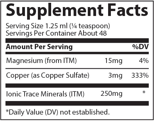 Trace Minerals Ionic Copper 59ml – KimiKim Organics