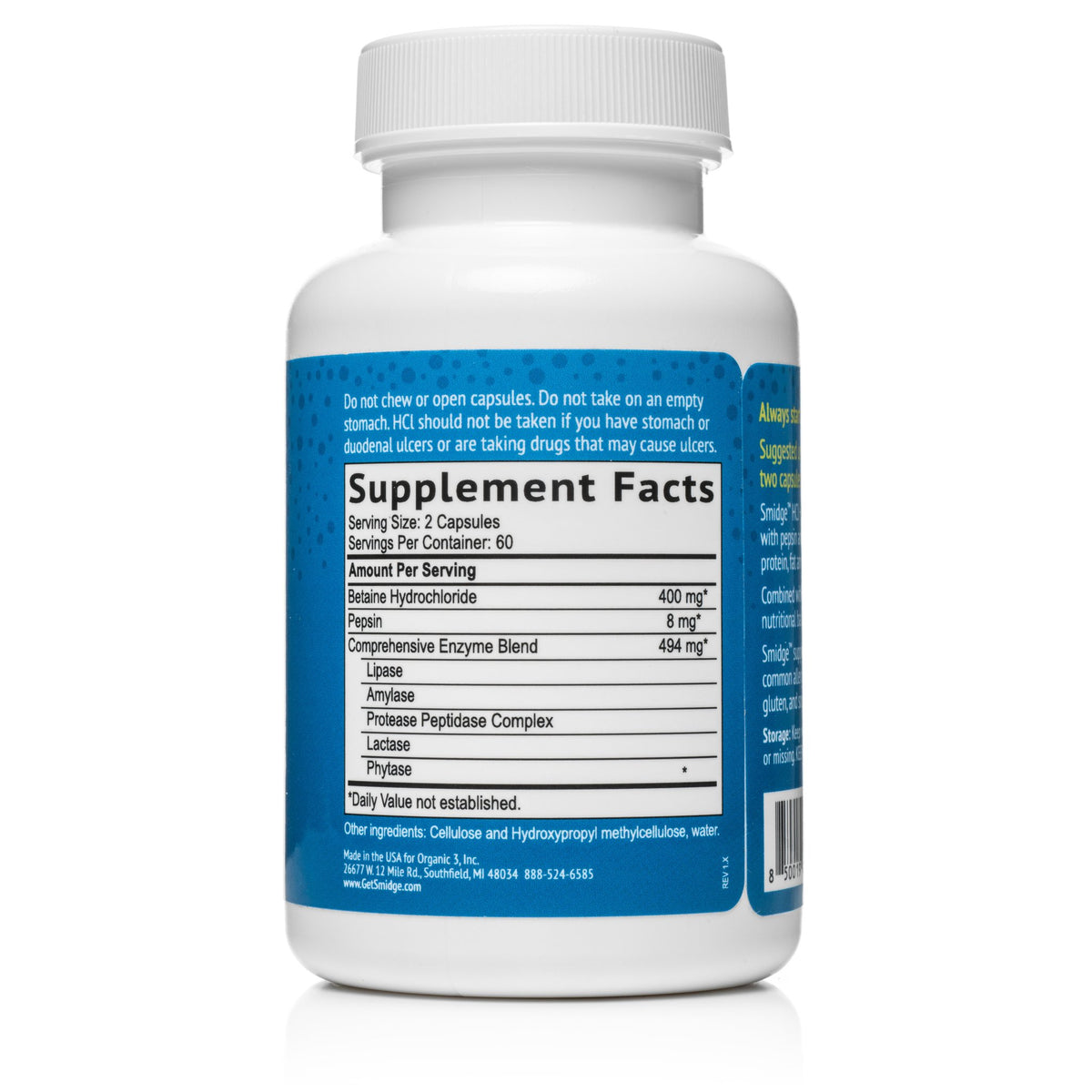 Smidge HCl + Enzymes 120ct – KimiKim Organics